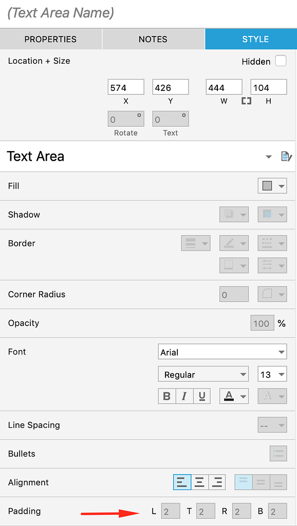Can't edit padding in Textfield's Style - Axure RP 8 - Axure Forums