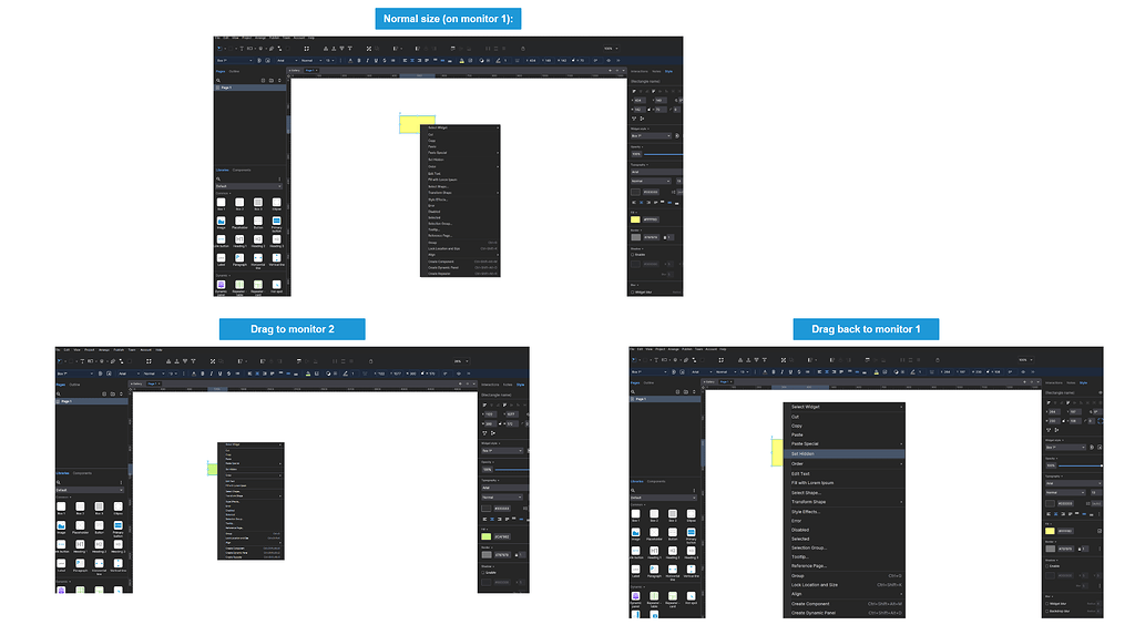 [BUG] Incorrect menu size when I use two monitors, with different zoom level - Axure RP 11 ...