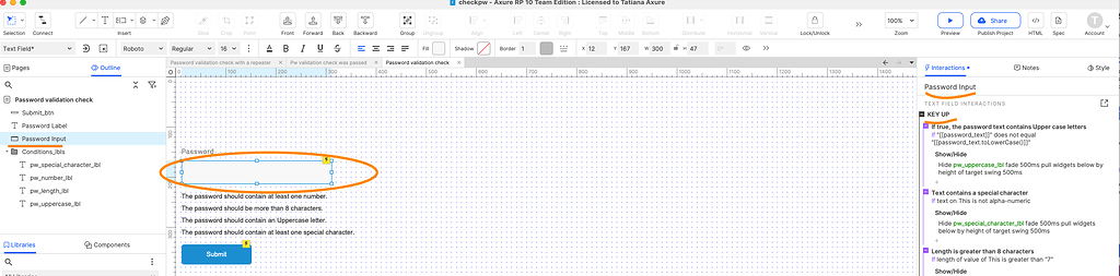 How to: set up conditions for password validation - Axure RP 10 - Axure Forums