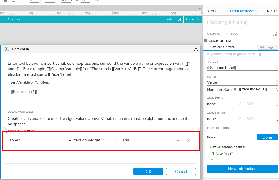 How to set a rule to indicate "If this specific row in a Repeater is clicked do " - Axure RP 9 ...