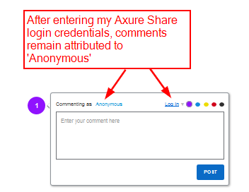 Commenting on hosted prototype always anonymous - Axshare login not registered? - Axure Cloud ...