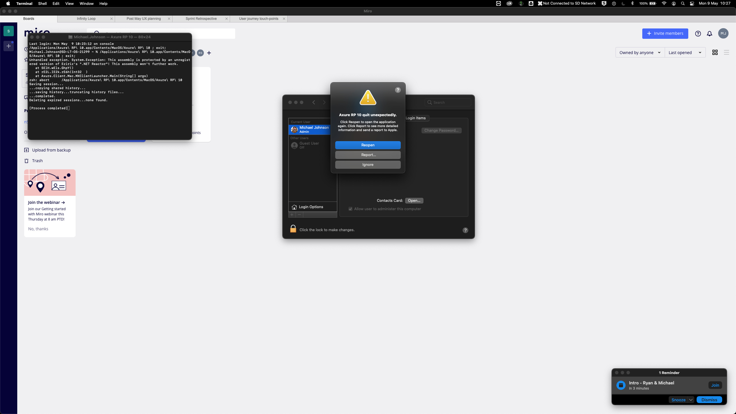 Launch error message on RP 10 on macOS Big Sur 11.6.4 - Axure RP 10 ...