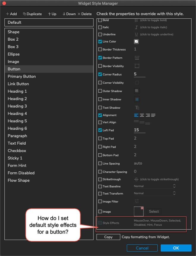 How do I apply Style Effects using the Widget Style Manager - Axure RP 9 - Axure Forums